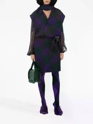 Burberry Check-pattern Silk Blouse