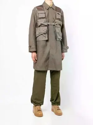 Undercover Check-pattern Patch-pocket Coat