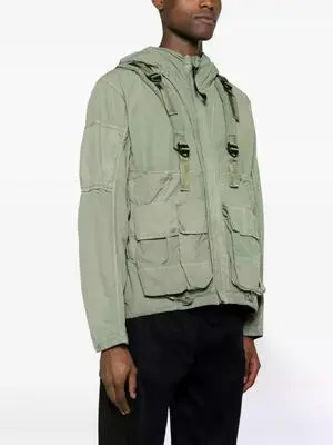 C.P. COMPANY Flatt Cargo-pockets Hooded Jacket - Green