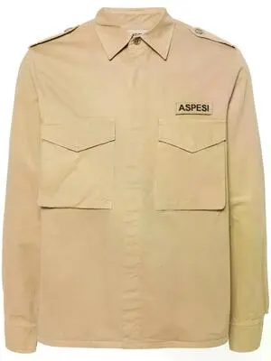 Aspesi Logo-patch Shirt - Neutrals