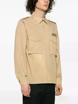 Aspesi Logo-patch Shirt - Neutrals