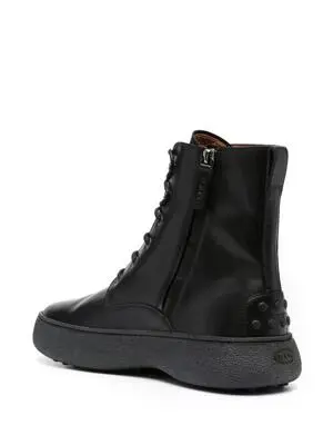 TOD'S Montone Lace-up Leather Boots