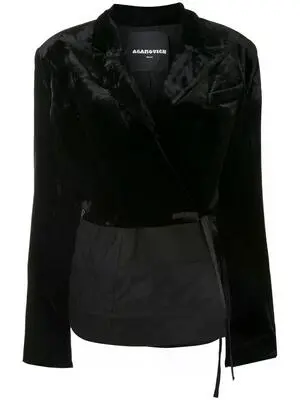 AGANOVICH Velvet Panel Wrap-around Blazer