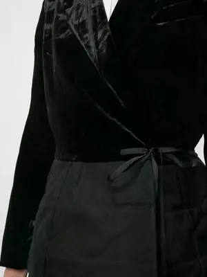 AGANOVICH Velvet Panel Wrap-around Blazer