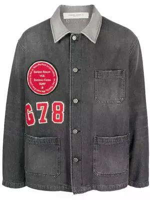 GOLDEN GOOSE Patch Detail Denim Jacket - Black
