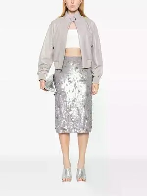 P.a.r.o.s.h Glow Sequin Embellished Midi Skirt