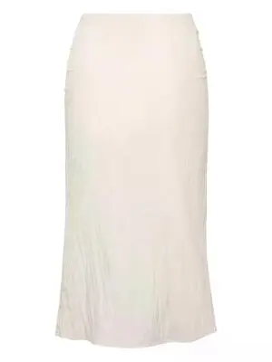 ELENA VELEZ Double Slit Midi Skirt - Neutrals