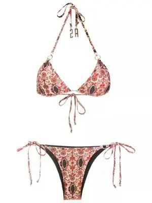 AMIR SLAMA Floral-print Halterneck Bikini
