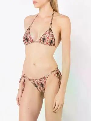 AMIR SLAMA Floral-print Halterneck Bikini