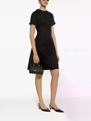 Dolce & Gabbana Appliqué Logo Bouclé Mini Dress