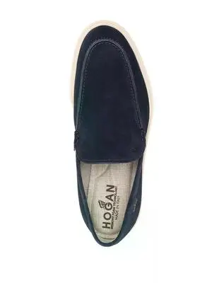 Hogan Almond Toe Suede Loafers