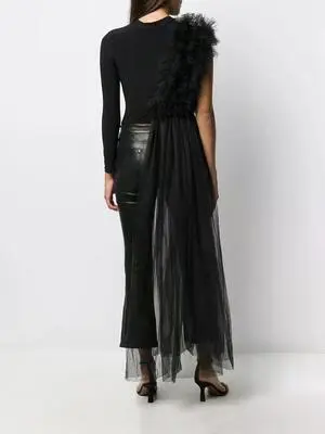 Alchemy Fashions X Lia Aram Ruched Tulle Jersey Bodysuit - Black