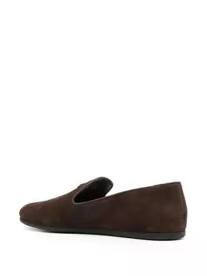Prada Triangle-logo Suede Loafers