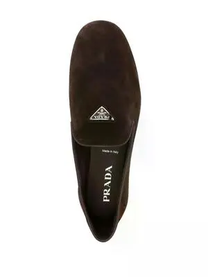 Prada Triangle-logo Suede Loafers