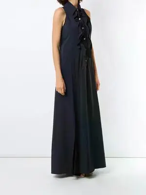 AMIR SLAMA Ruffle-trim Maxi Dress