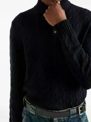 Prada Cable-knit Polo Sweater
