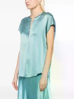 Vince Silk Cap-sleeve Blouse