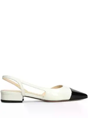 ANNA F. 35mm Leather Slingback Pumps
