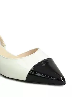 ANNA F. 35mm Leather Slingback Pumps