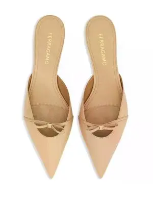 FERRAGAMO Mini Bow Mules - Neutrals