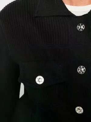 BARRIE Contrast-stitch Knitted Jacket