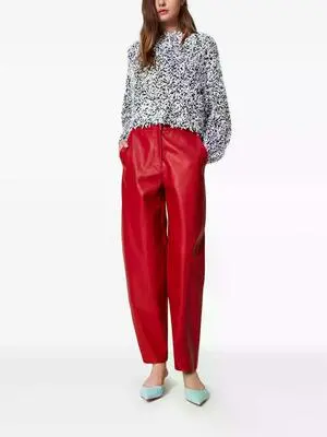 TWINSET Faux-leather Trousers With Logo Charm