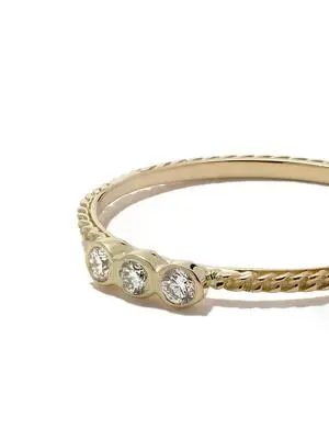 WOUTERS & HENDRIX 18kt Yellow Chain Link Diamond Ring - Gold