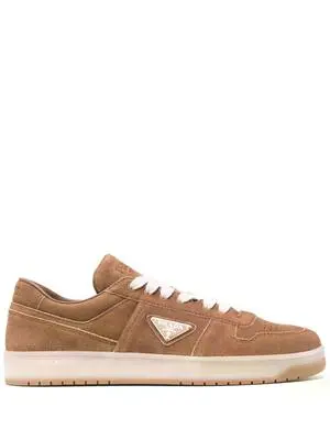 Prada Downtown Leather Sneakers - Brown