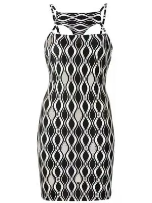 AMIR SLAMA Wave-print Bodycon Mini Dress