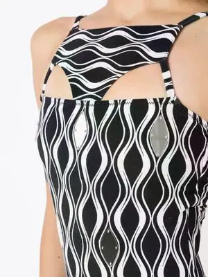 AMIR SLAMA Wave-print Bodycon Mini Dress