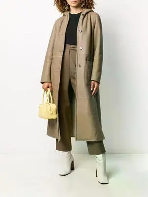 LISKA Reversible Hooded Leather Coat