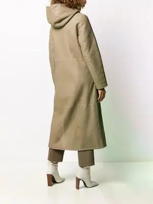 LISKA Reversible Hooded Leather Coat