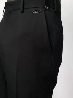 Fendi Ff Logo Tailored Trousers - Black
