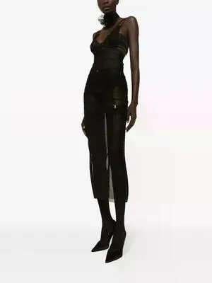 Dolce & Gabbana Bustier-style Sheer Midi Dress