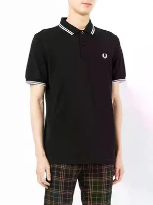 Fred Perry Logo-embroidered Polo Shirt - Black