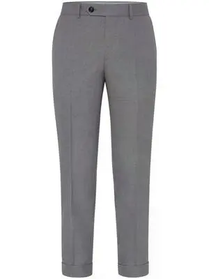 Brunello Cucinelli Tapered-leg Tailored Trousers - Grey