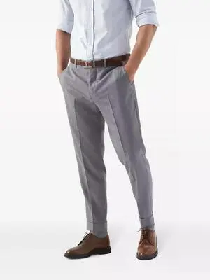 Brunello Cucinelli Tapered-leg Tailored Trousers - Grey