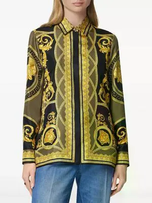 Versace La Coupe Des Dieux Silk Shirt - Yellow