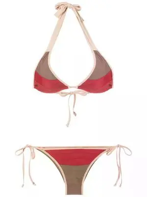 AMIR SLAMA Colour-block Tie-side Bikini Set - Neutrals