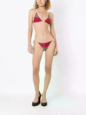 AMIR SLAMA Colour-block Tie-side Bikini Set