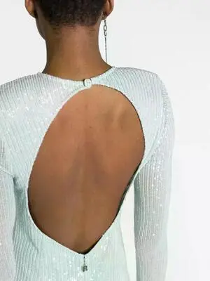 ROTATE BY BIRGER CHRISTENSEN Sequin-embellished Open-back Minidress