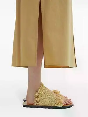 JIL SANDER Flat Raffia Sandals - Neutrals