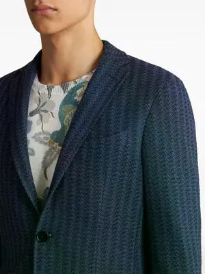 Etro Striped Cotton Blazer - Blue