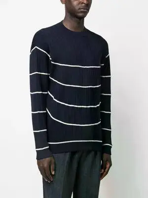 Giorgio Armani Striped Ribbed-knit Jumper