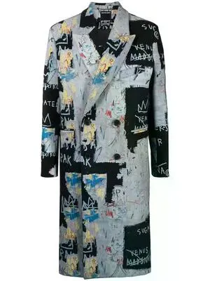 MISBHV Graphic-print Double-breasted Coat