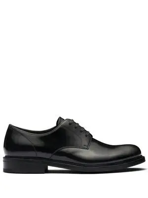 Prada Leather Derby Shoes - Black