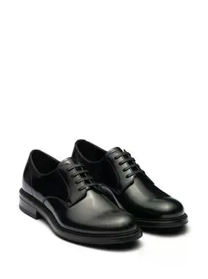 Prada Leather Derby Shoes - Black