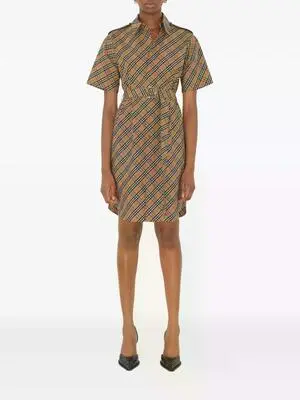 Burberry Checked Cotton Shirt Dress