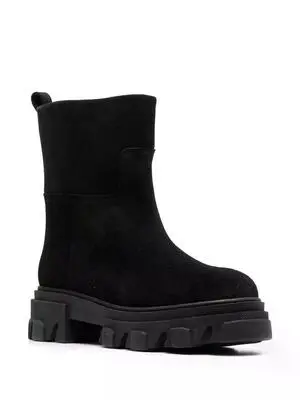 GIABORGHINI Lug-sole Suede Ankle Boots - Black
