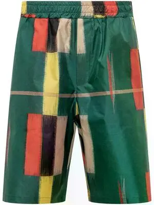 PIERRE-LOUIS MASCIA Printed Satin Shorts - Green
